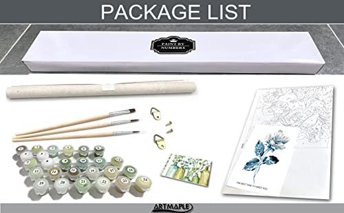 Artmaple Paint by Number for Adults Beginner Kids, Ideal Gift Choice for Birthday,Anniversary or Any Festival. DIY Acrylic for Decor Canvas Roll (16x24, Plants in Glass Bottles)