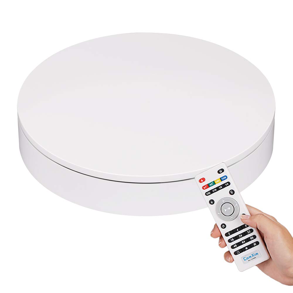 ComXim 360 Photography Turntable 12.6in, Rotating Display Stand 88-200lbs Capacity, Motorized Electric Spinning Stand for Products Display ,Remote Control Platform Control Angle ,Speed and Direction