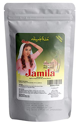 Jamila Pure Natural Henna Powder for Hair Dye/Color, 1 Pound