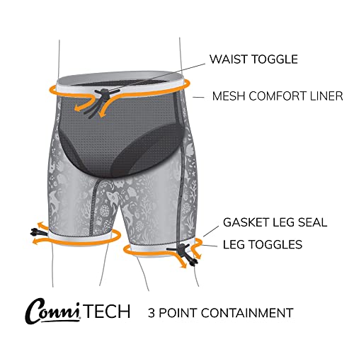 Conni Kids Containment Swim Short Underwear | Trunks Easy Pull Up Kids Incontinence | Washable Swim Diaper for Potty Training, Ocean Blue, Size 8-10