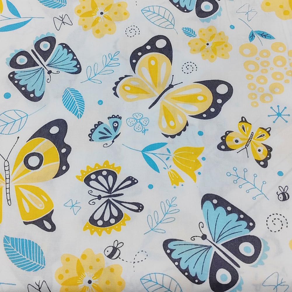 8PCS Cotton Fabric Squares 20" x 20" Fat Quarter Fabric Bundles Craft Fabric for Patchwork Sewing Quilting Crafting DIY (Colorful Flower)