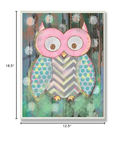 Stupell Industries Distressed Woodland Owl Wall Plaque, 13 x 19, Design by Artist Reesa Qualia