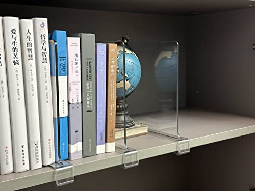 LikeU Shelf Dividers for Closets,Clear Acrylic Shelf Divider for Wood Shelves and Clothes Organizer/Purses Separators Perfect for Kitchen Cabinets and Bedroom Organizer,6 PCS