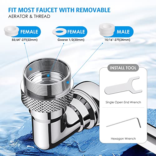 AMIR Universal Rotating Faucet Extender, 1080° Large-Angle Rotating Multifunctional Extension Faucet, Robotic Arm Water Nozzle Faucet Adaptor, Splash Filter Faucet for Bathroom Sink