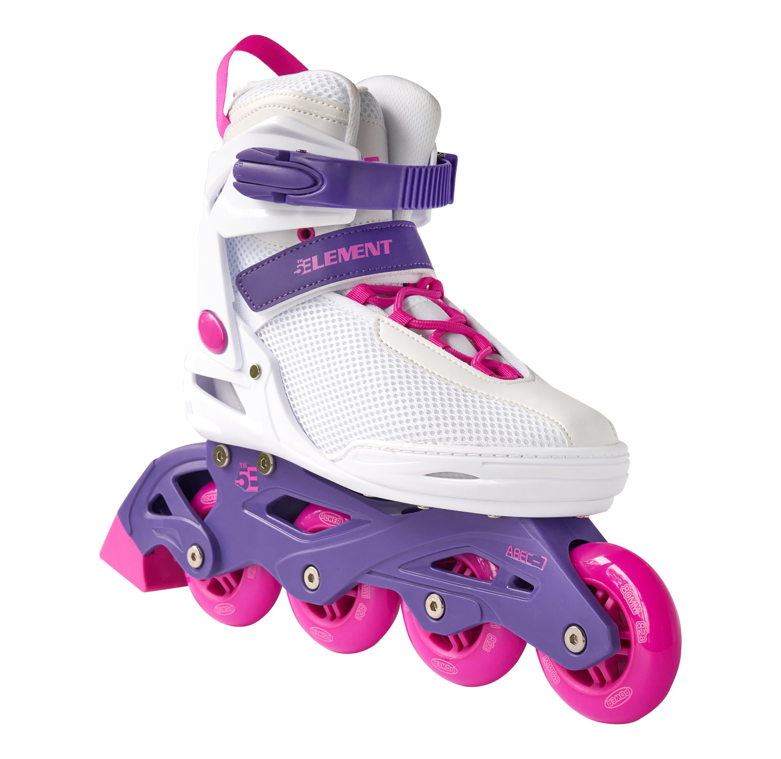 5th Element Lynx LX Inline Skates for Women with Adjustable Strap, 80mm Wheels, and Soft Boot Fit for Skating, Roller Derby, Roller Hockey (9.0-Retro White)
