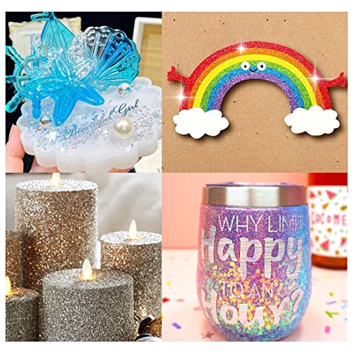 Holographic Chunky Glitter, Rose Gold Glitter, Chunky Mix Glitter, Poly Holographic Chunky Mix Glitter for Resin, DIY, Body & Nail Art Decoration