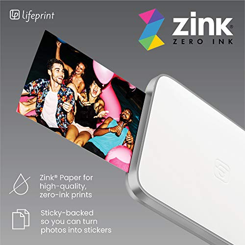Lifeprint 3x4.5 Portable Photo and Video Printer for iPhone and Android. Make Your Photos Come to Life w/Augmented Reality - White