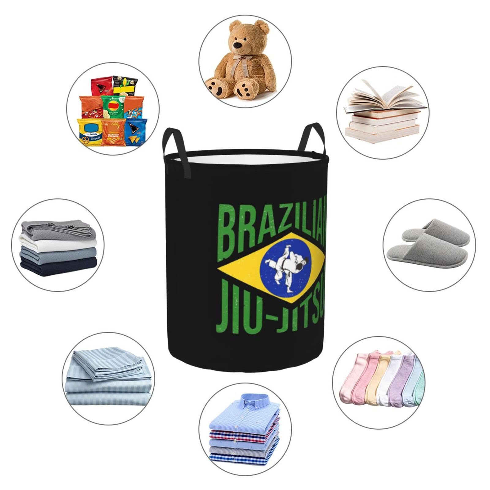 Brazilian ​Jiu Jitsu Clothes Hamper Dirty Clothes Storage Basket Foldable with Handles Laundry Basket, for Bedroom, Bathroom Small