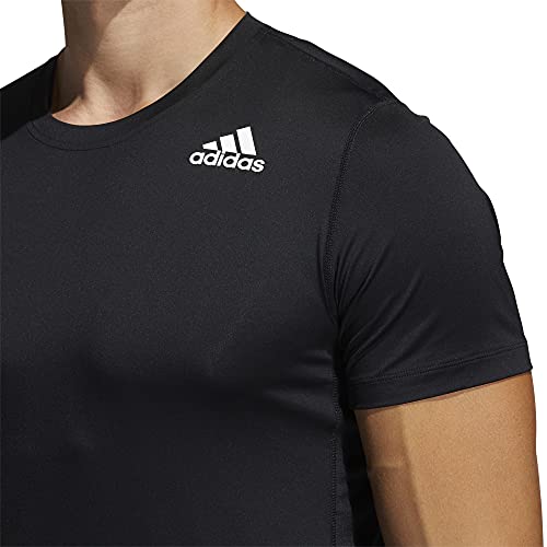 adidas Men's Techfit Fitted Tee, Black, Large