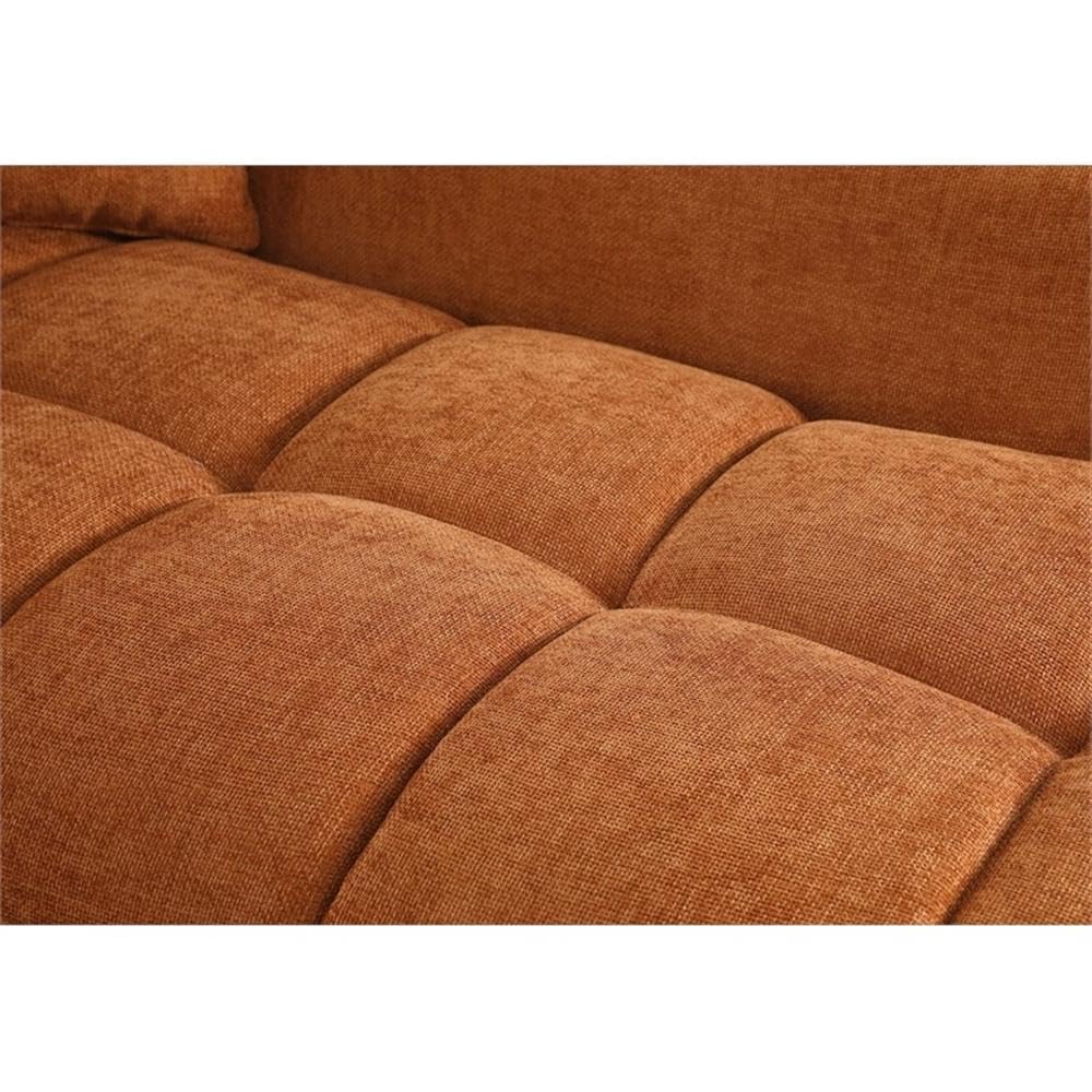 Alexent Oversized Fluffy Sofa Chaise Set 2 Pieces Sectional Sofa Chenille Couch with Deep Seat for Living Room (Caramel, Right-Hand Facing)