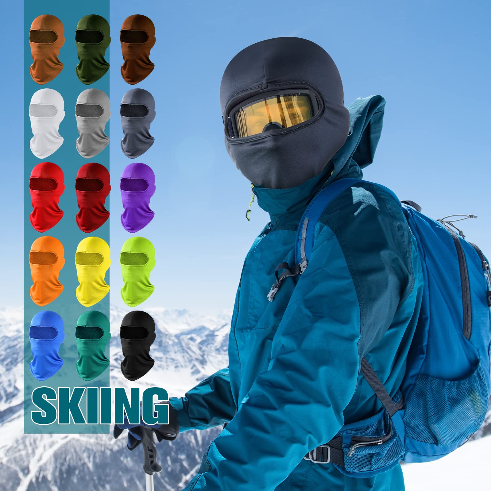 60 Pcs Balaclava Face Masks Men Full Face Cover Balaclava Mask PasamontaƱas Ski Mask Winter Mask for Men Women (Bright Colors)