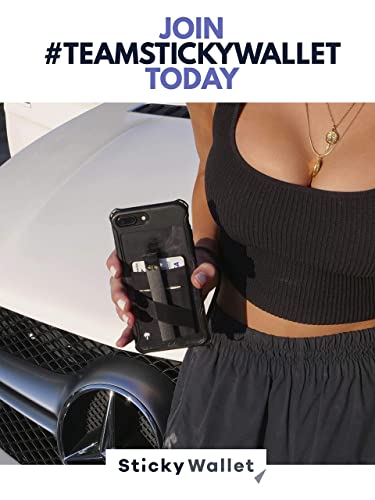 LIFESTYLE DESIGNS The StickyWallet β Premium Spandex Stick-on Phone Wallet Card Holder for any Case β Unique Double Pocket Design + Finger Strap (1 Pack)