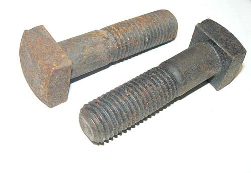 7/8"-9 x 3 1/2" Square Head Machine Bolts - Plain Steel Finish - Lot of 8 Pcs. HQ