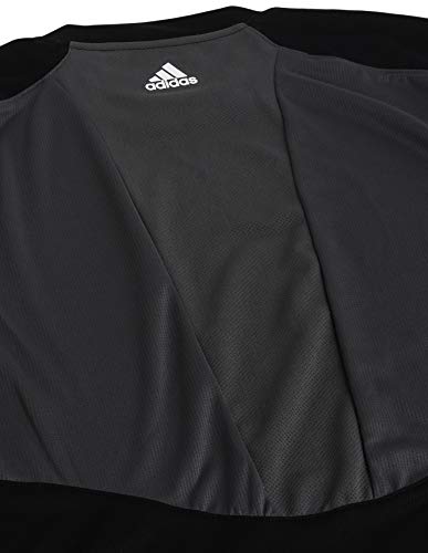 adidas mens Activated Tech Tee Black/Grey Large
