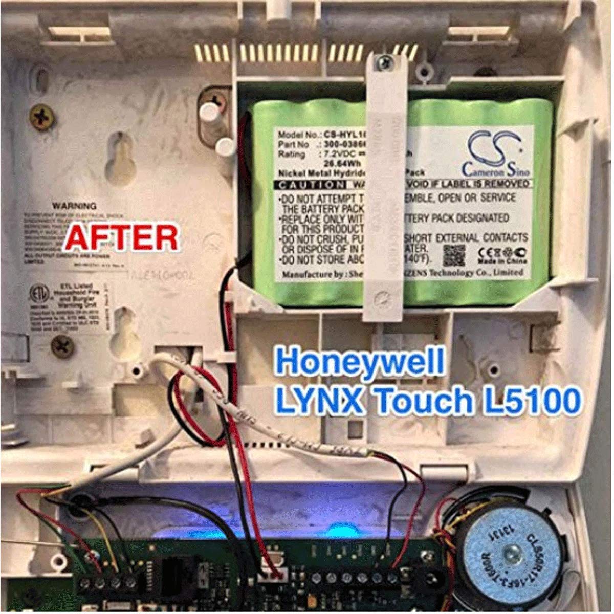 GLESOURCE 1PACK 300-03864-1 Battery 7.2V 1100mAh Compatible for Honeywell Alarm Lynx WALYNX-RCHB-SC Honeywell Lynx Touch K5109, L3000, L5000, L5100 ADEMCO 300-06868
