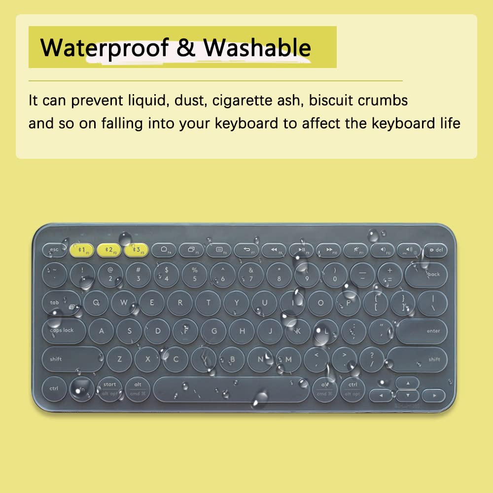 Silicone Keyboard Cover Skin for Logitech K380 & 2023 Pebble Keys 2 K380S Combo for MAC Bluetooth Multi - Device Ultra Thin Protective Keyboard Cover Skin