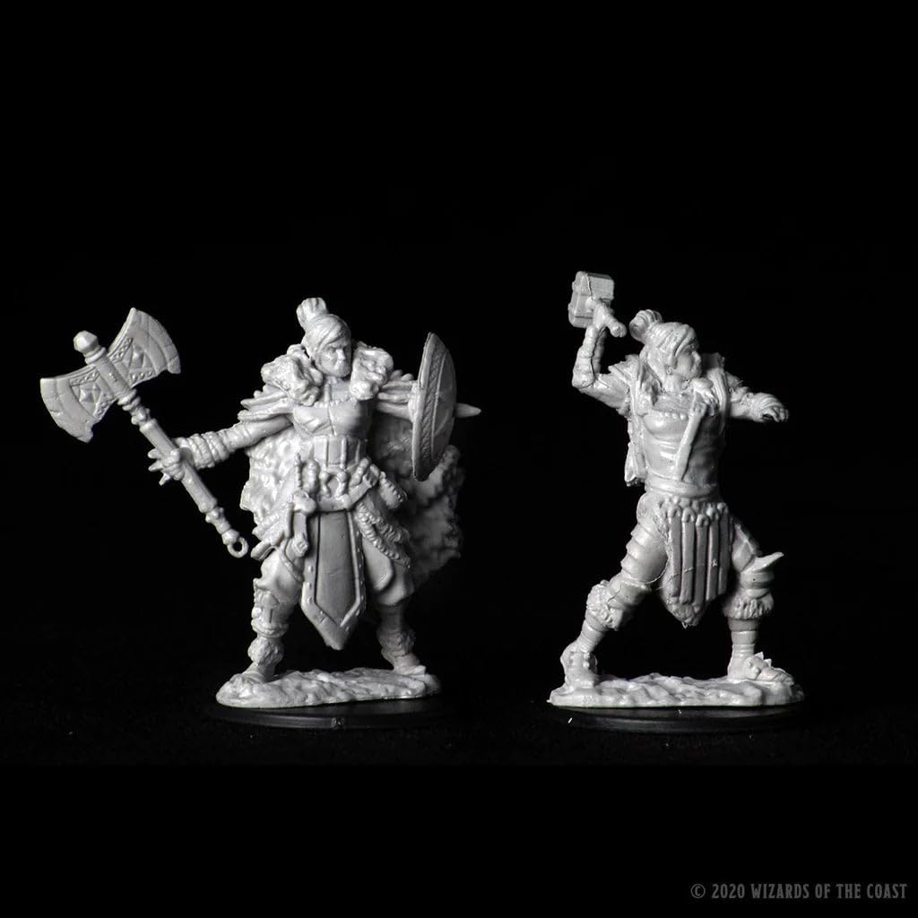 D&D Nolzur's Marvelous Miniatures - Female Half-Orc Barbarian | WizKids Unpainted Dungeons & Dragons Minis
