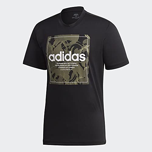 adidas mens Camo Box Tee Black Large/Tall