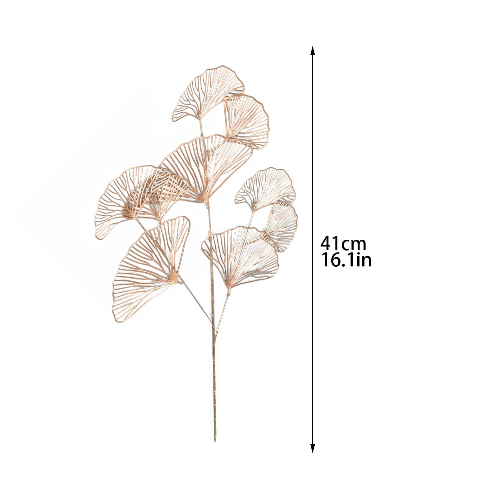 CVPDI 4 Pack Ginkgo Leaves Decorations,Artificial Gold Leaves with Stems Indoor Outdoor Planter Vase Filler Home Garden Wedding Decor