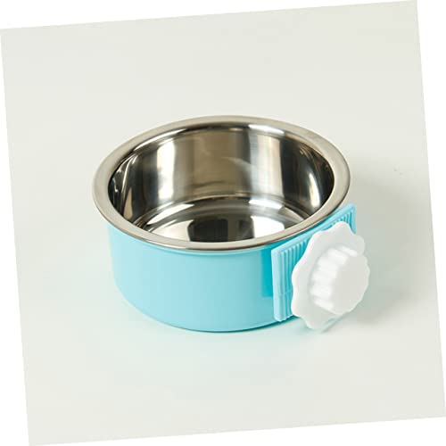 Balacoo Puppy Crate Bowls Cages Anti Multi-Function Removable Cage Bowl Slip Adorable Non- Household Bird Anti-Overturn No Container - Water Stainless for Blue Cat Coop Portable Pet Food
