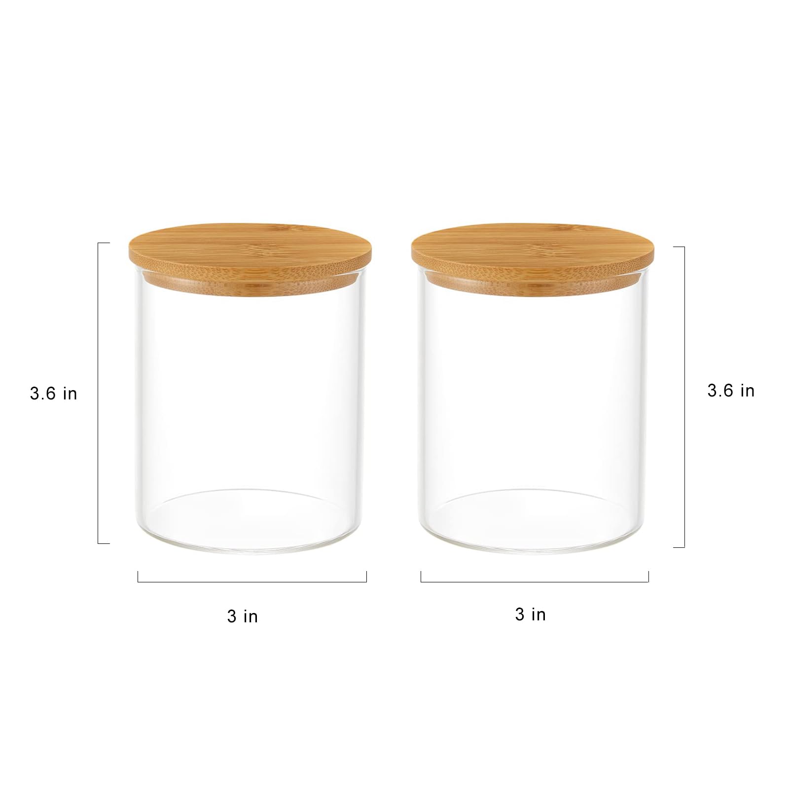 INIUNIK 3 Pack Glass Qtip Holder Bathroom Set, Clear Apothecary Jars with Lids, Cotton Ball Swab Round Holder Bathroom Essential Canisters Accessories for Organization and Storage