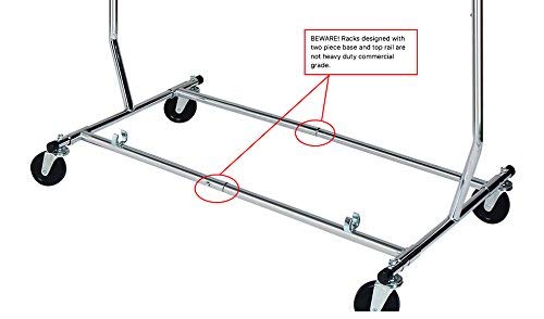 Only Garment Racks True Commercial Grade Rolling Rack Designed with Solid "One Piece" Top Rail