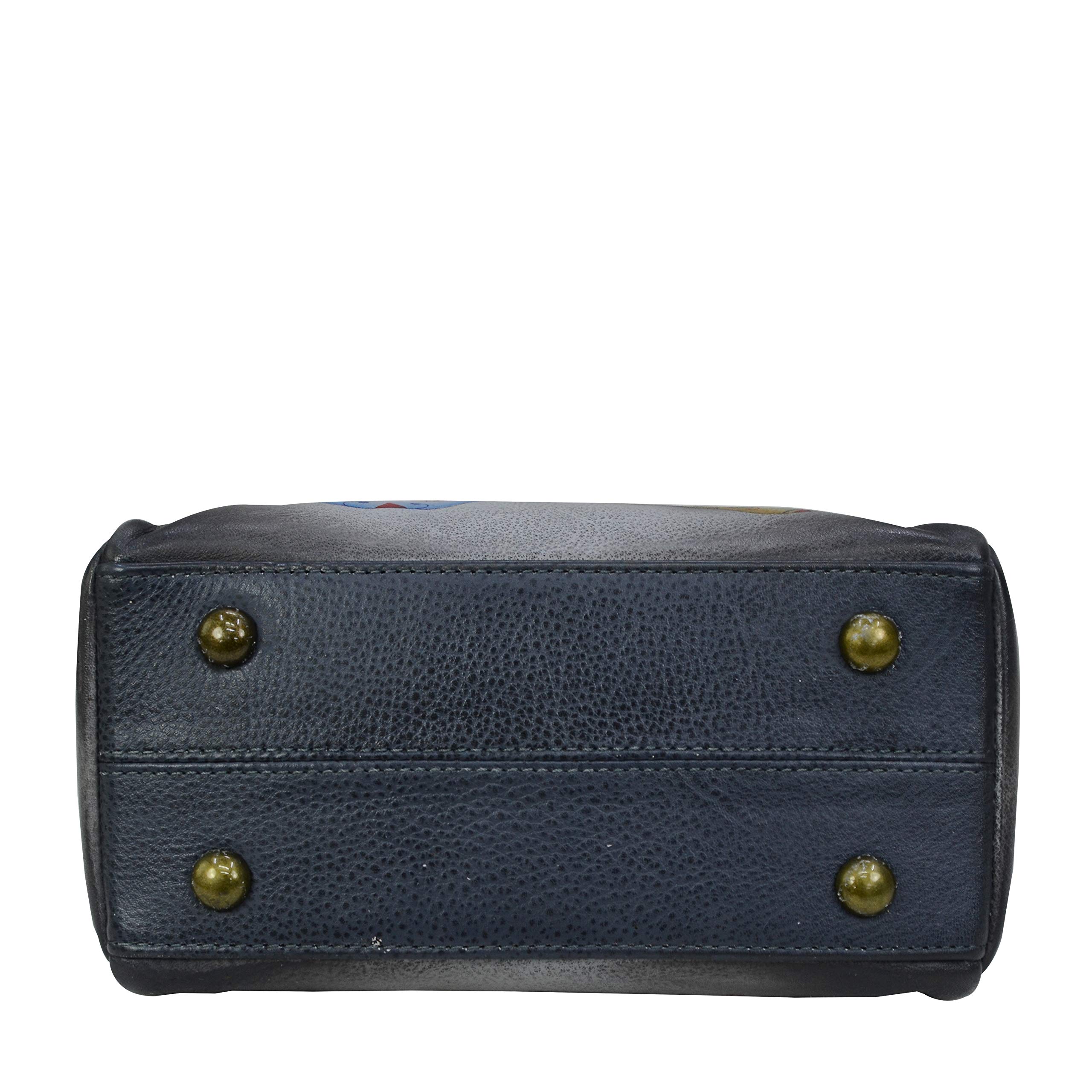 Anuschka Women’s Genuine Leather Zip Around Travel Organizer - Hand Painted Exterior - Calaveras de Azúcar