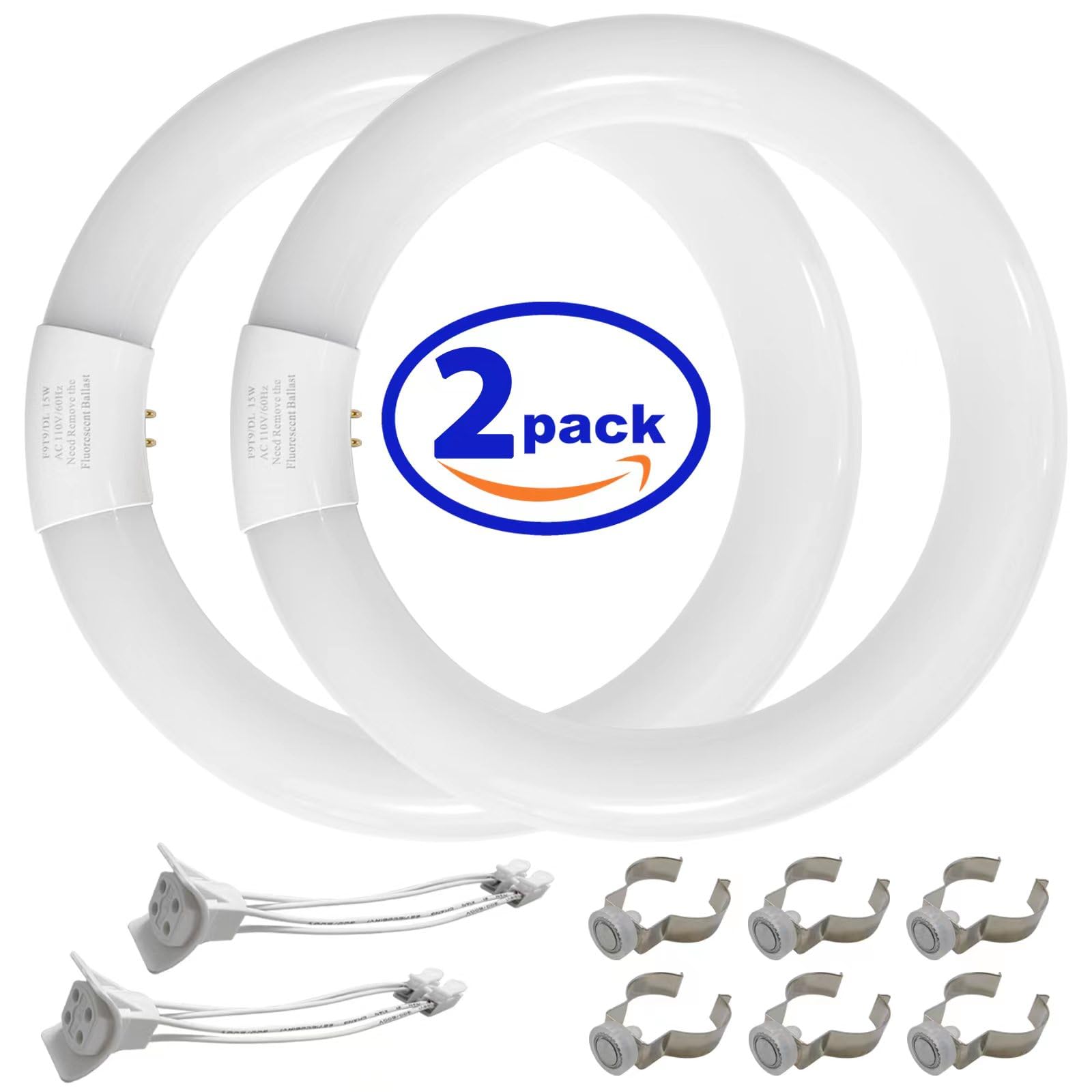 Celiwace FC9T9 30 Watt LED Replacement, 9 Inches T9 LED Circline Replacement Light Bulb for Circular Fluorescent Bulb FCL30, Daylight G10q Base, 2 Count
