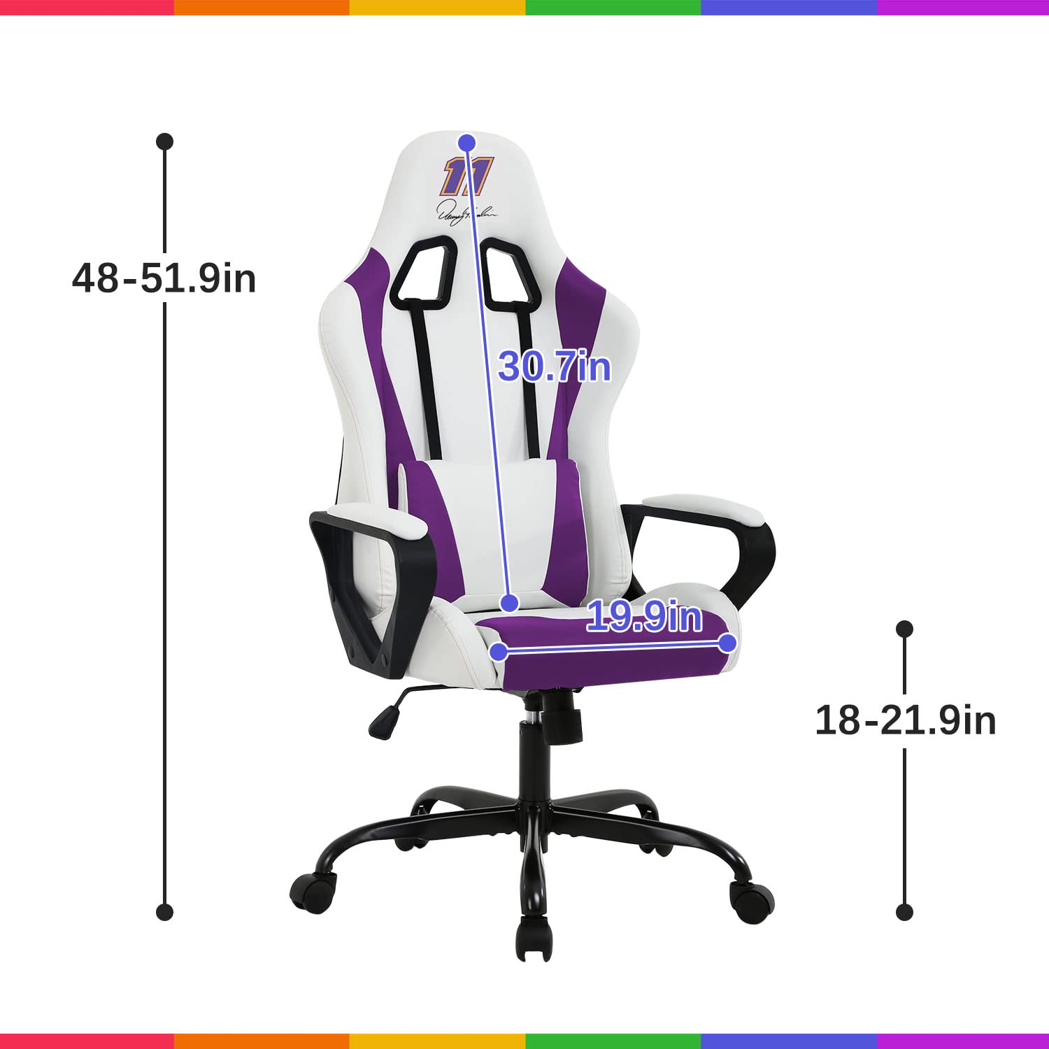 Gaming Chair High Back Office Chair Racing Computer Chair Task PU Desk Chair Ergonomic Swivel Rolling Chair with Lumbar Support for Adults (D11, Purple)