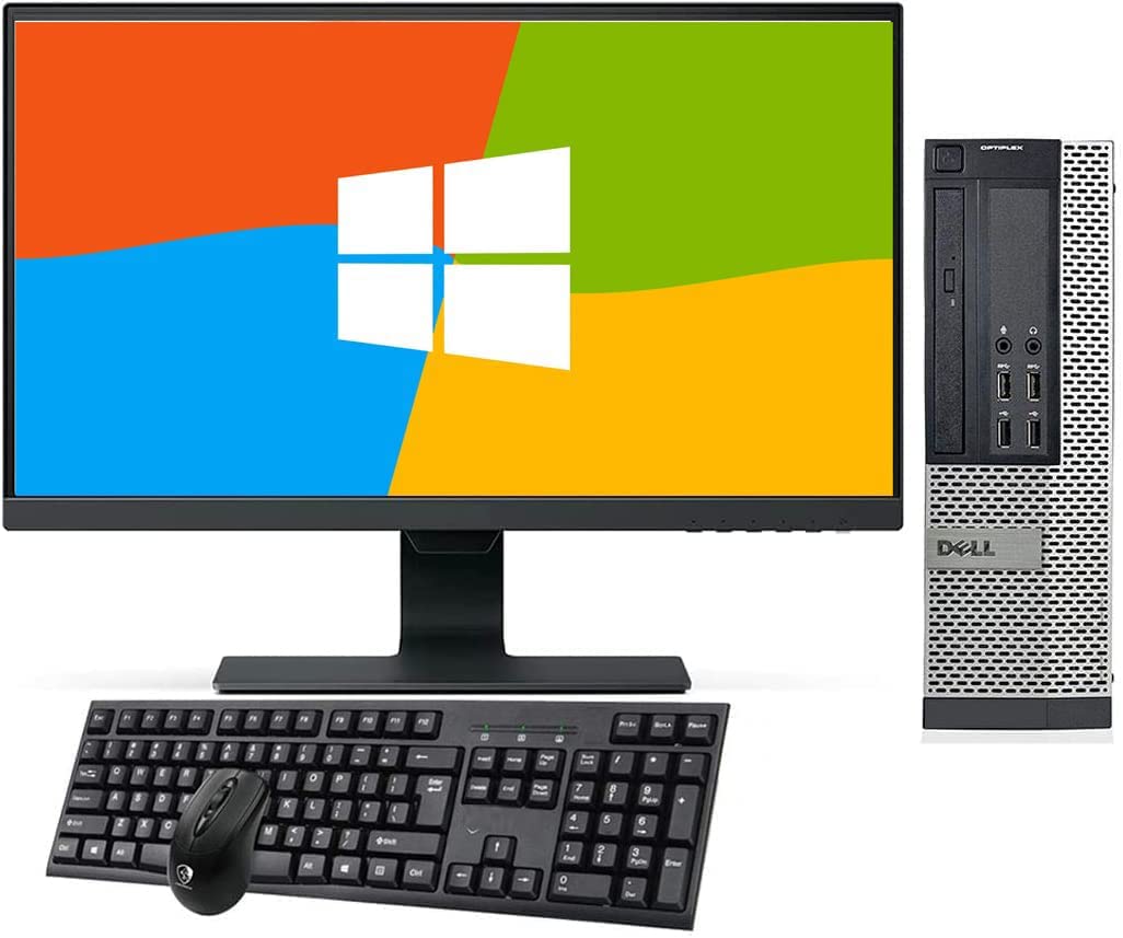 Dell Optiplex 9020 SFF Desktop Computer, Intel Quad Core i5-4570 3.2 GHz, 8GB DDR3 Ram, 500GB HDD, DVD, Windows 10 Professional, 24 inch Monitor. Free Keyboard,Mouse,WiFi Adapter(Renewed)