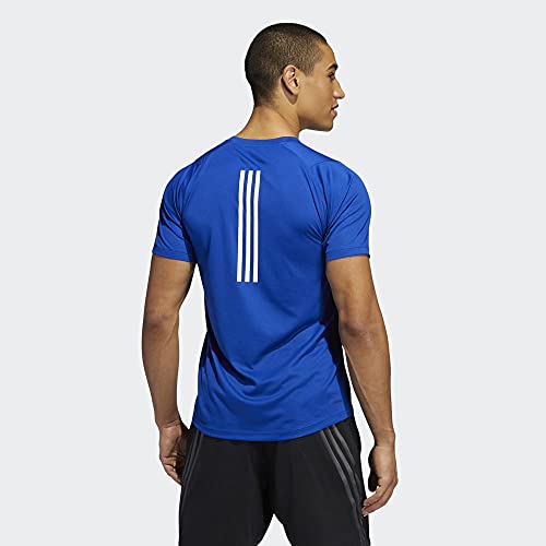 adidas mens FreeLift Sport Fitted 3-Stripes Tee Team Royal Blue Large