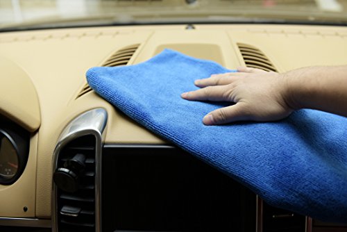 CARCAREZ Microfiber Cleaning Cloths Strong Absorption with Fine Workmanship, Non-Abrasive Microfiber Towels for Home, Cleaning Rags for Cars, 16'' x 16'', 12-Pack