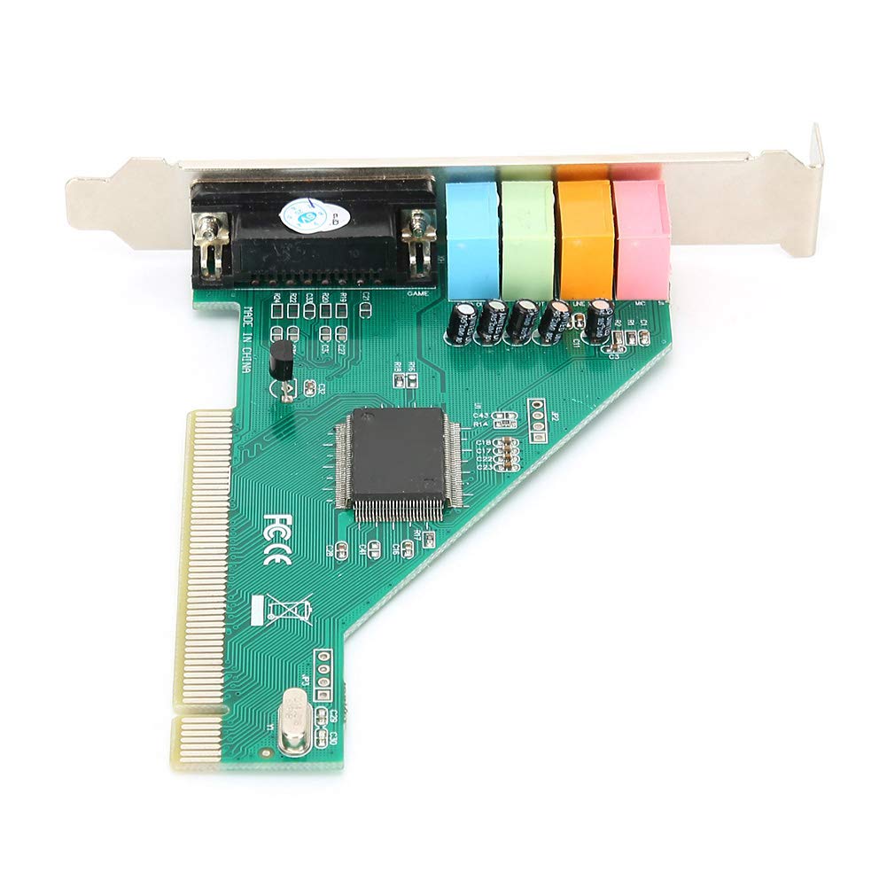 Tonysa PCI Sound Card 4.1 Channel Computer Desktop Built-in Sound Card Internal Audio Card Stereo Surround CMI8738 Support Duplex Playback and Recording