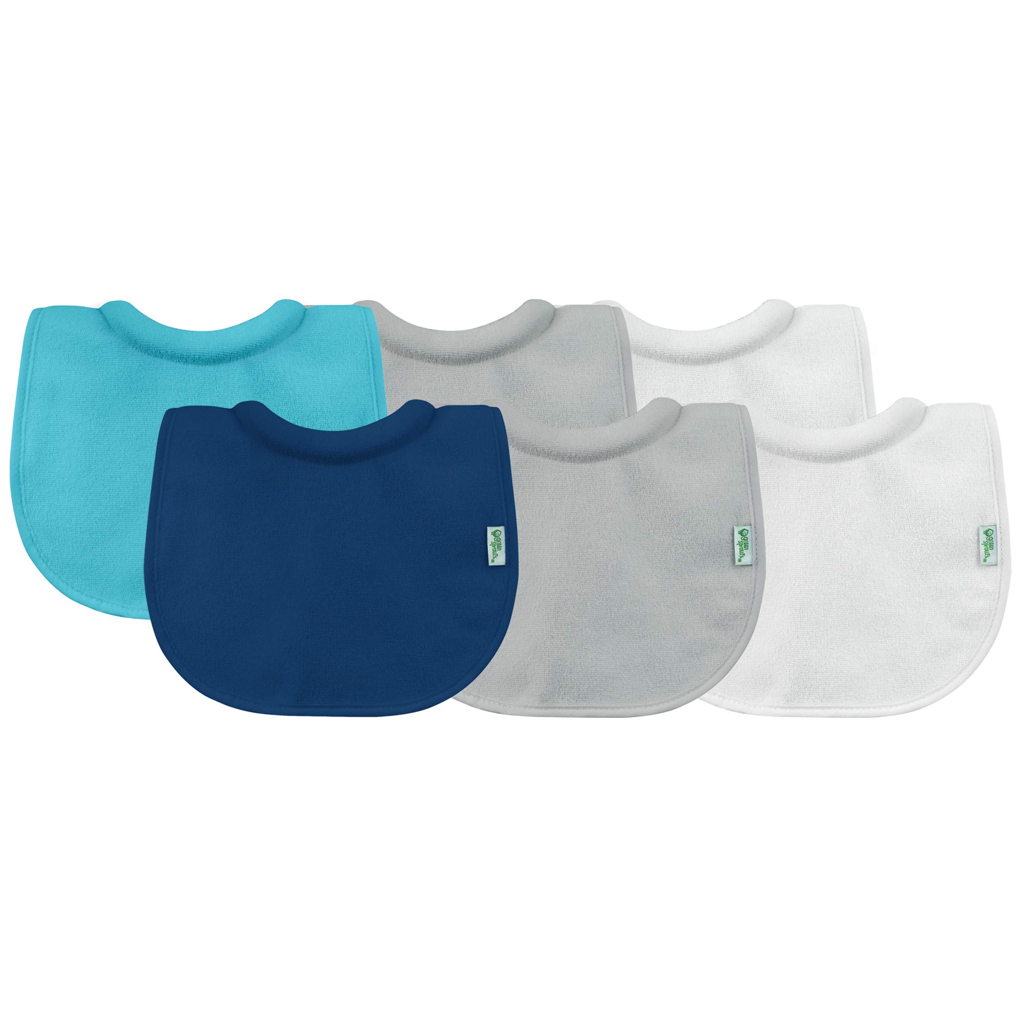 green sprouts Stay-dry Milk Catcher Bibs (3 Pack) | Collar absorbs milk to prevent rashes | Waterproof inner layer, Absorbent terry cotton, Machine washable