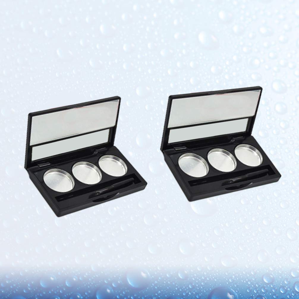 Lurrose Empty Magnetic Eyeshadow Palette 3 Colors Empty Eyeshadow Case Box Empty Magnetic Cosmetics Makeup Powder Sample Container 2Pcs 26mm