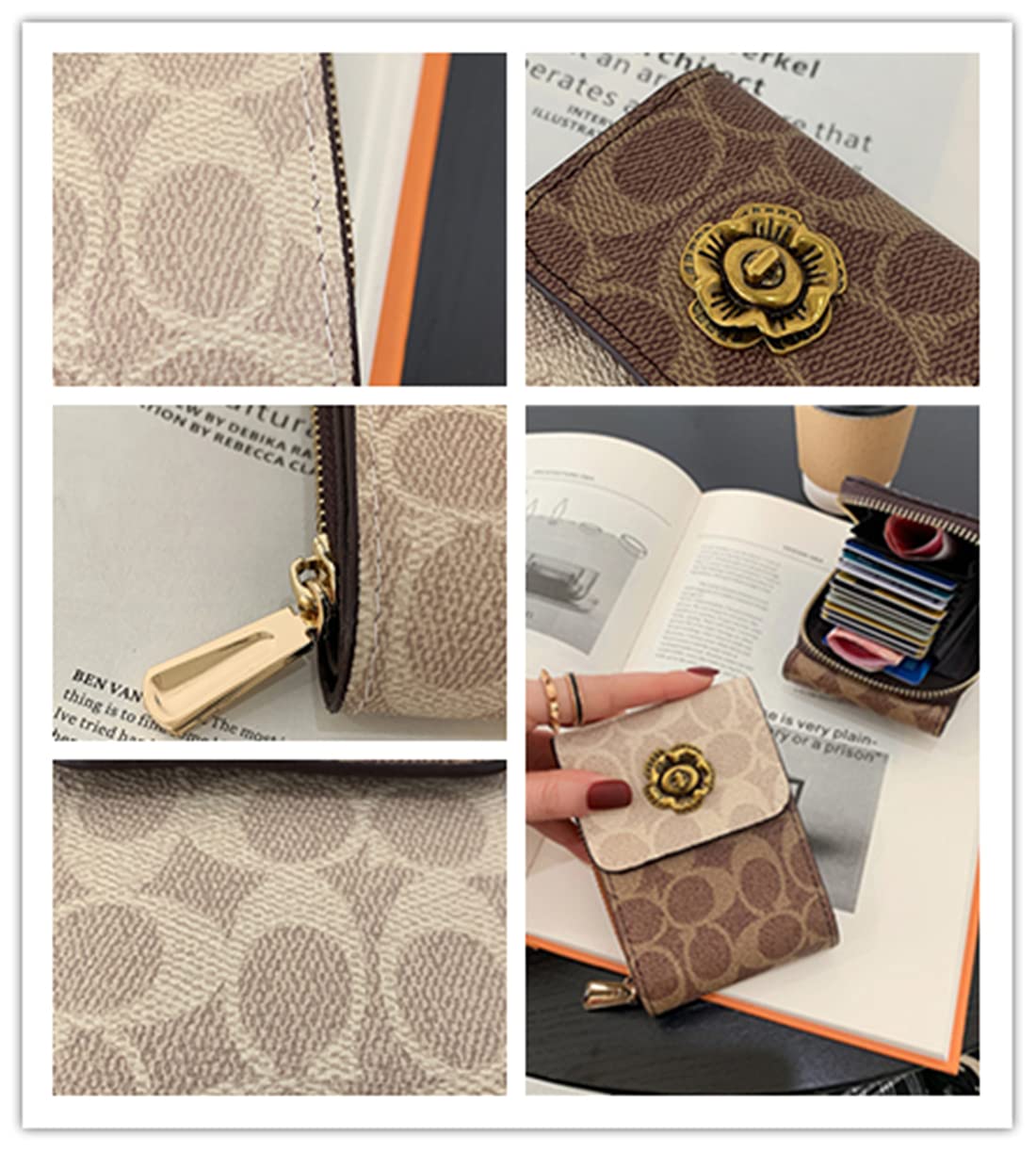 DAISHA 2 in 1- Trifold Wallets Money Clip & Card Holder,PU Leather Minimalist Wallet,Mini Pouch Coin Purse Mini Pouch.