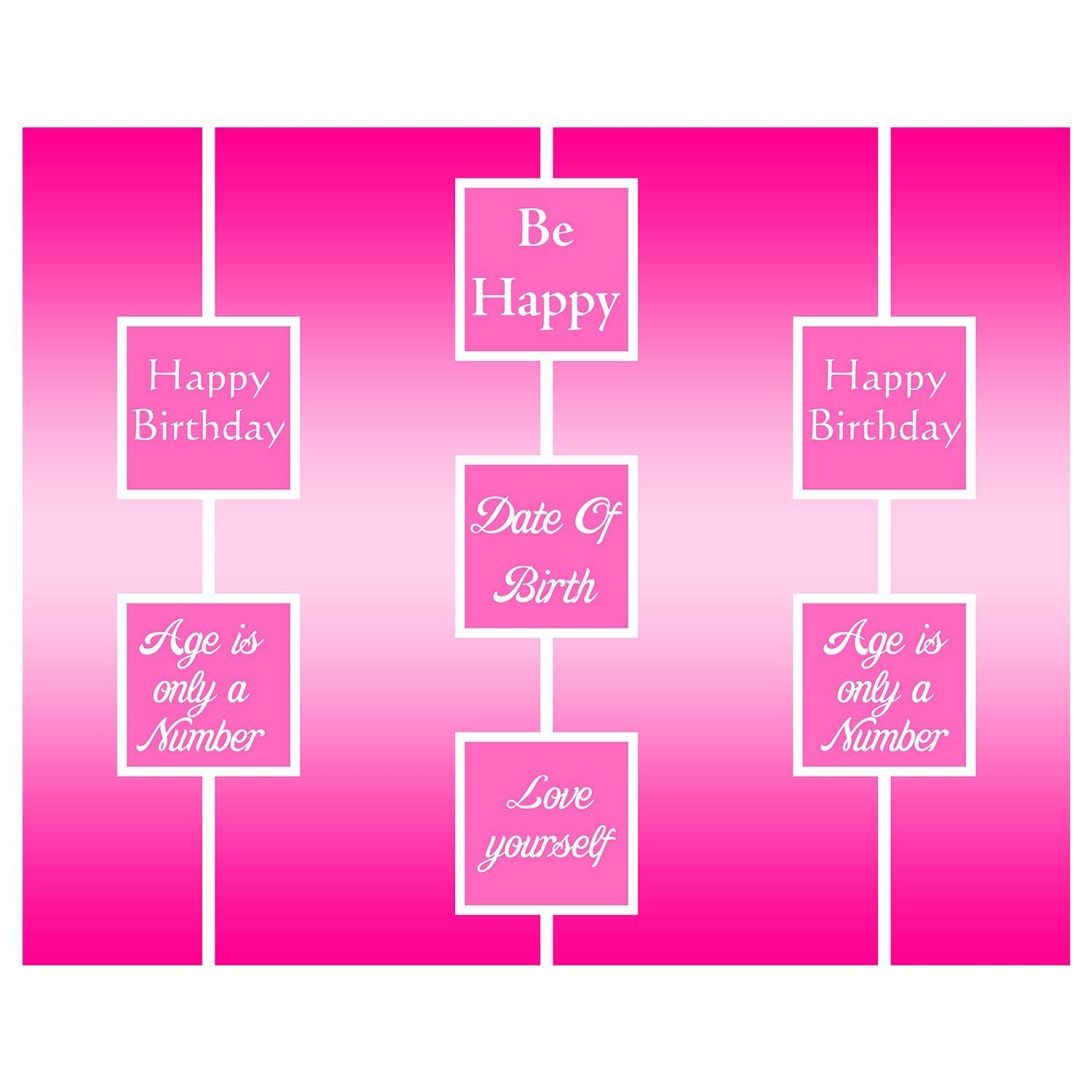 BannerBuzz Custom Happy Birthday Age is Only a Number Step and Repeat Banner, Print only, 11 oz. PVC Flex , 720 DPI Eco-Solvent Printing, for Events and Parties, Photography Background (8'W x 10'H)