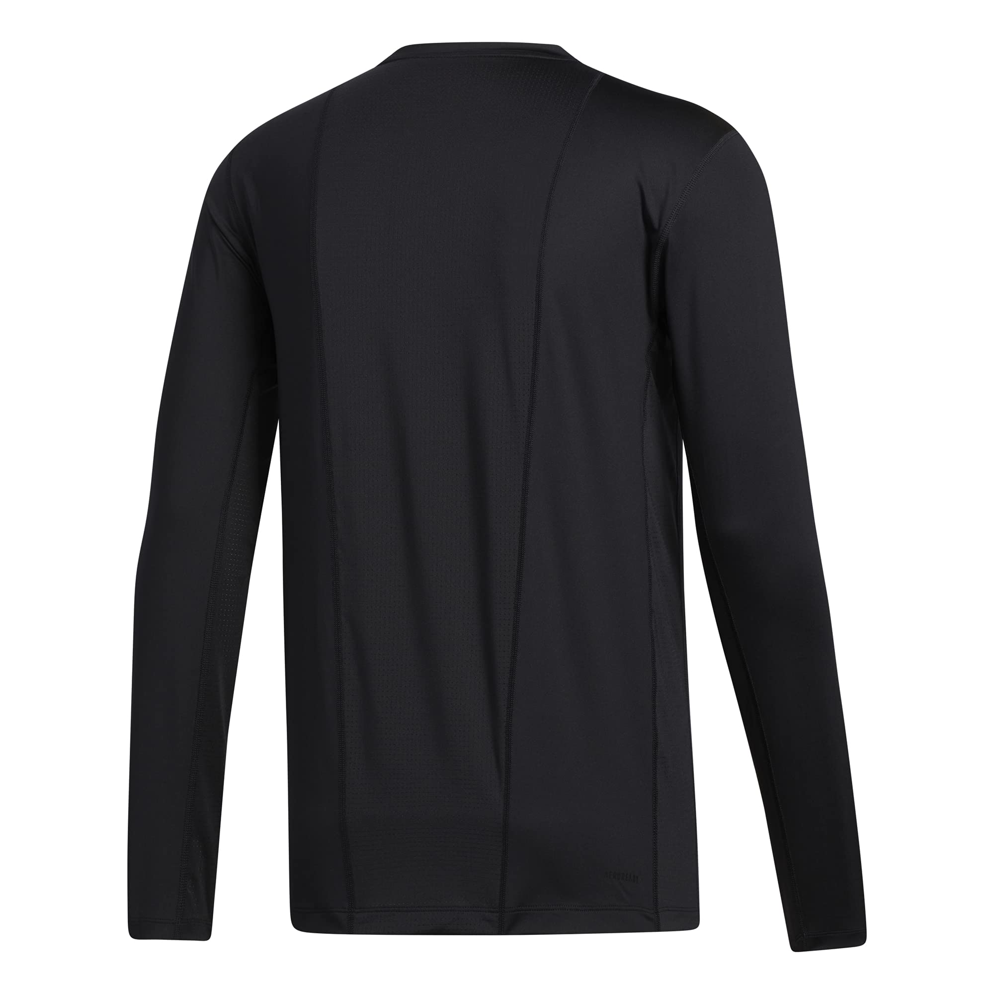 adidas mens TechFit 3-Stripes Long Sleeve French Terry Black Large