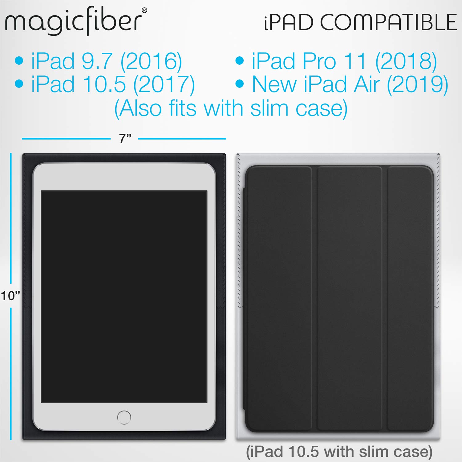 MagicFiber Microfiber iPad Sleeve Case (2 Pack) Light Protection and Screen Cleaning for iPad 9.7, 10.5, Pro, New iPad Air - Compatible with 9.7-11 Inch iPad Tablets