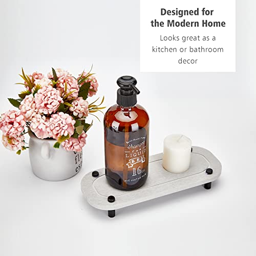 Bathroom Vanity Tray, StoneSpace Instant Dry Sink Organizer, Diatomite Toothbrush Tray, Water Drying Soap Holder, Water Absorbent Diatomite Coaster for Bathroom and Kitchen