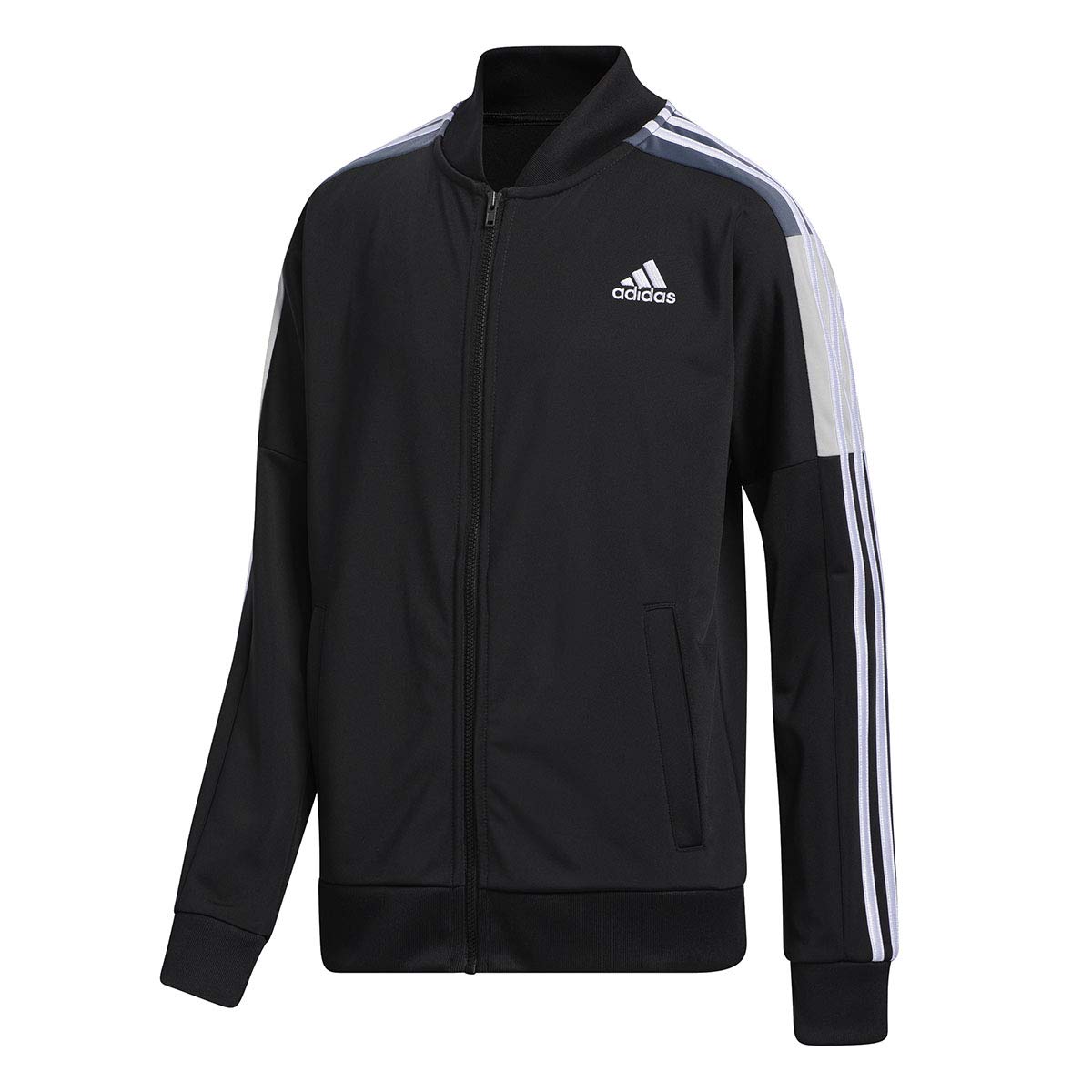adidas Boy's Tricot Track Jacket, Black, Medium