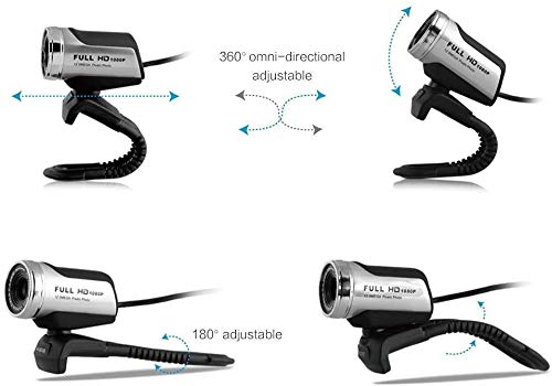 AUSDOM HD Webcam 1080P with Microphone, USB Desktop Laptop Web Camera 12.0MP, Auto Exposure, Pro Streaming Computer Camera for Laptop/Desktop/Skype/FaceTime/YouTube/Yahoo Messenger/Zoom