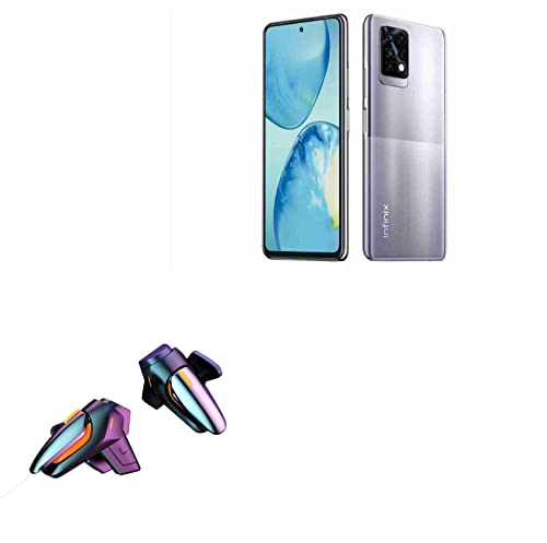 BoxWave Gaming Gear Compatible with Infinix Note 10 (Gaming Gear by BoxWave) - Touchscreen QuickTrigger, Trigger Buttons Quick Gaming Mobile FPS for Infinix Note 10 - Jet Black