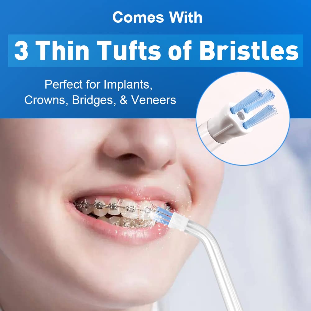 Abnaok Replacement Tips for Waterpik Water Flosser Classic Jet Tips and Other Oral Irrigators(6 Plaque Seeker Tips)