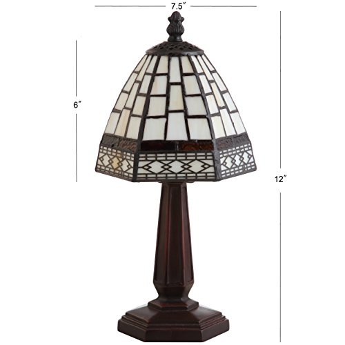 JONATHAN Y JYL8016A Carter Tiffany-Style 12" LED Table Lamp Tiffany,Traditional for Bedroom, Living Room, Office, College Dorm, Coffee Table, Bookcase, Bronze