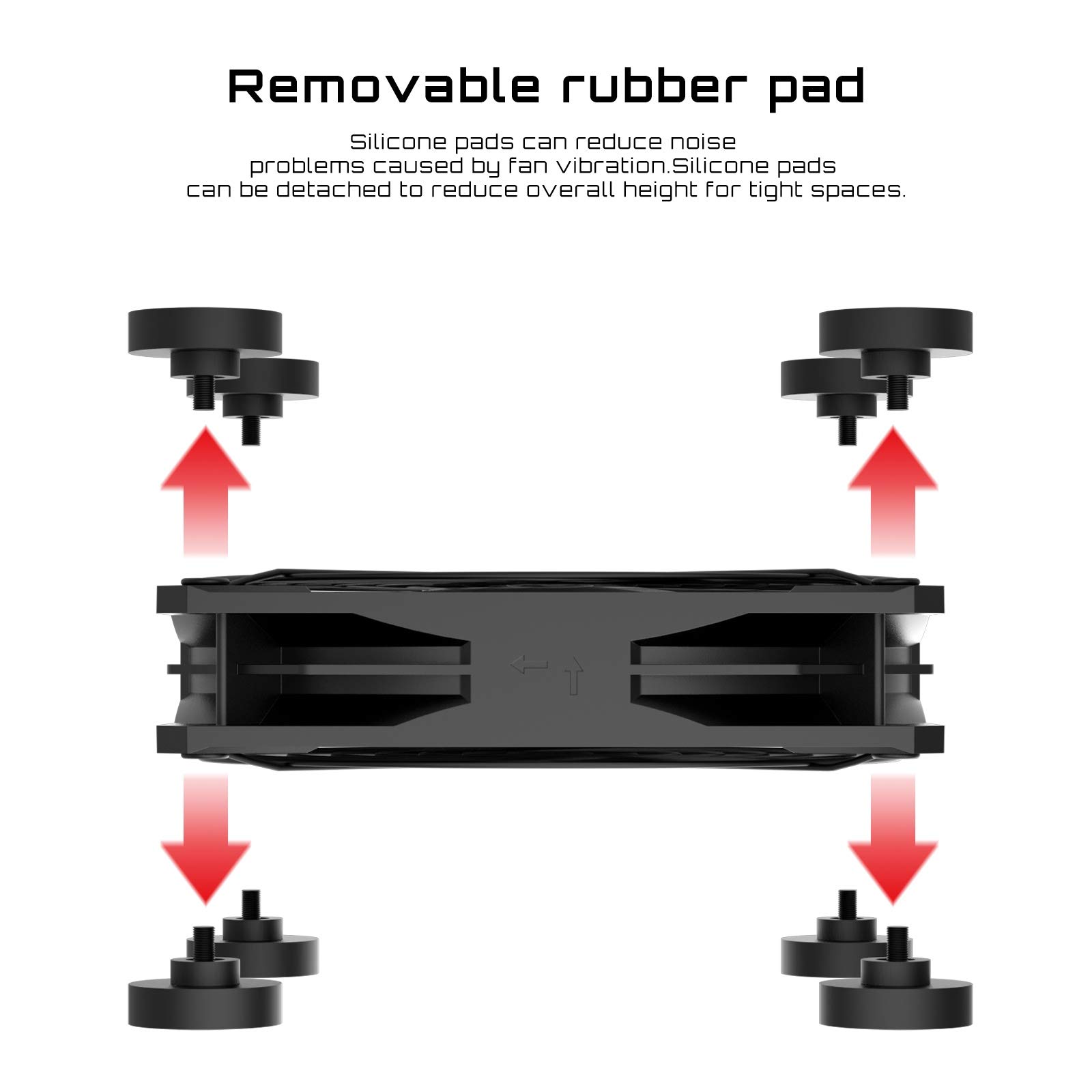 upHere N12U06 USB Fan,Dynamic Rainbow LED,Silent 120mm Fan for Computer Cases Computer Cabinet PlayStation Xbox Cooling