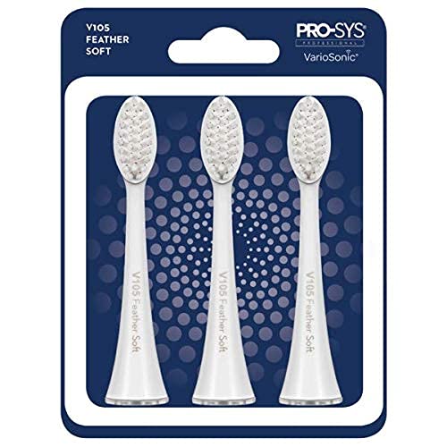 PRO-SYS VarioSonic Sensitive Teeth and Gums Rechargeable Power Electric Toothbrush, 5 Replacement Dupont Brush Heads, ADA Accepted Smart Sonic Toothbrush with Timer