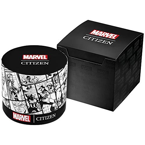 Citizen Eco-Drive Men's Marvel Hulk Stainless Steel Watch, Black and Green Dial, Luminous, 3-Hand Date, 43mm (Model: AW1351-56W)