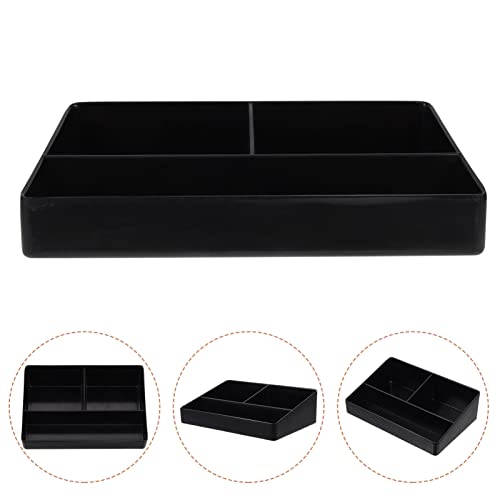 BESTonZON Coffee Bag Box Office Plastic Tea Bag Organizer Desktop Seasoning Packet Holder Sugar Bag Container for Countertop Cabinet Coffee Bar (Black)