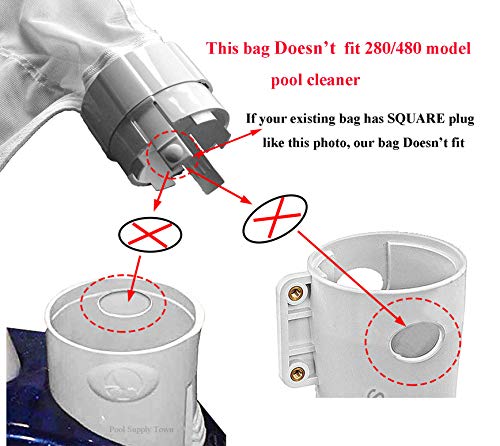 ATIE Pool Cleaner All Purpose Bag 9-100-1021 Replacement Fits for Zodiac Polaris 360 380 Pool Cleaner All Purpose Bag 9-100-1021, 9-100-1014 (2 Pack)
